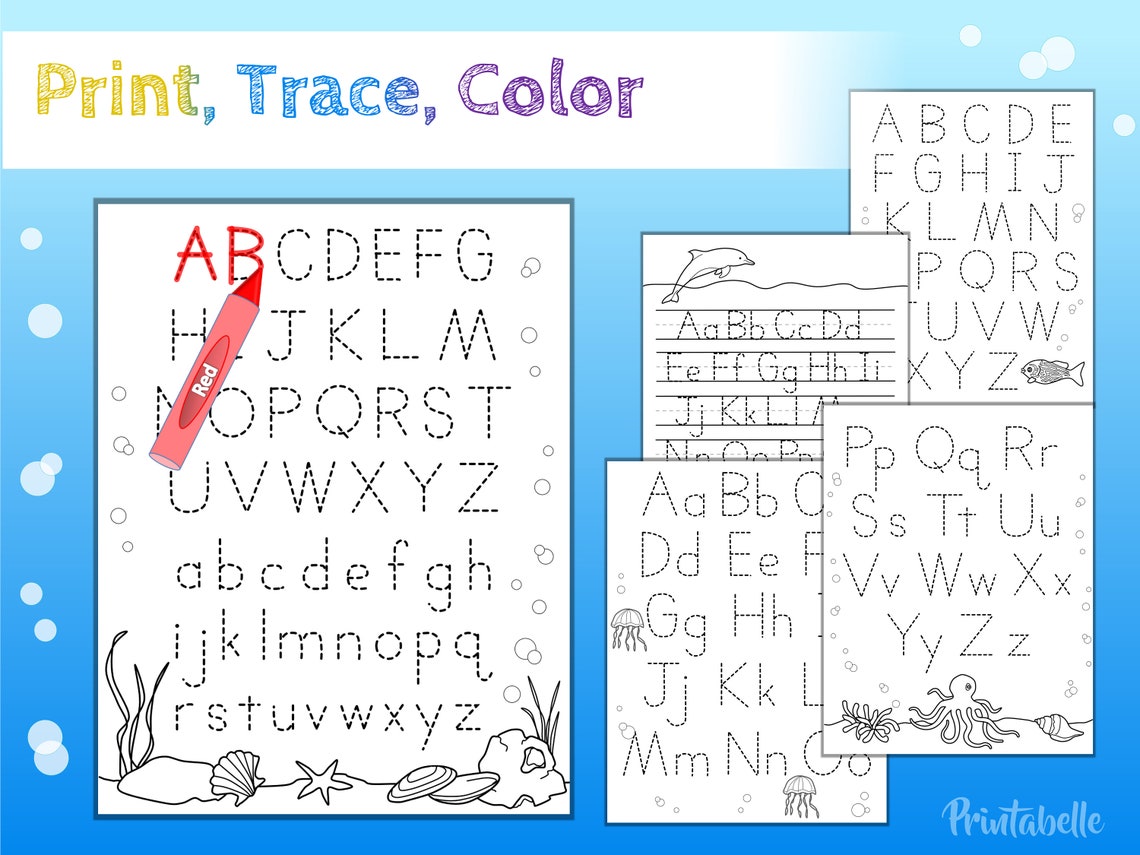 Learn ABC Traceable Pages, Printable Activity Pages, Kids Fun ...
