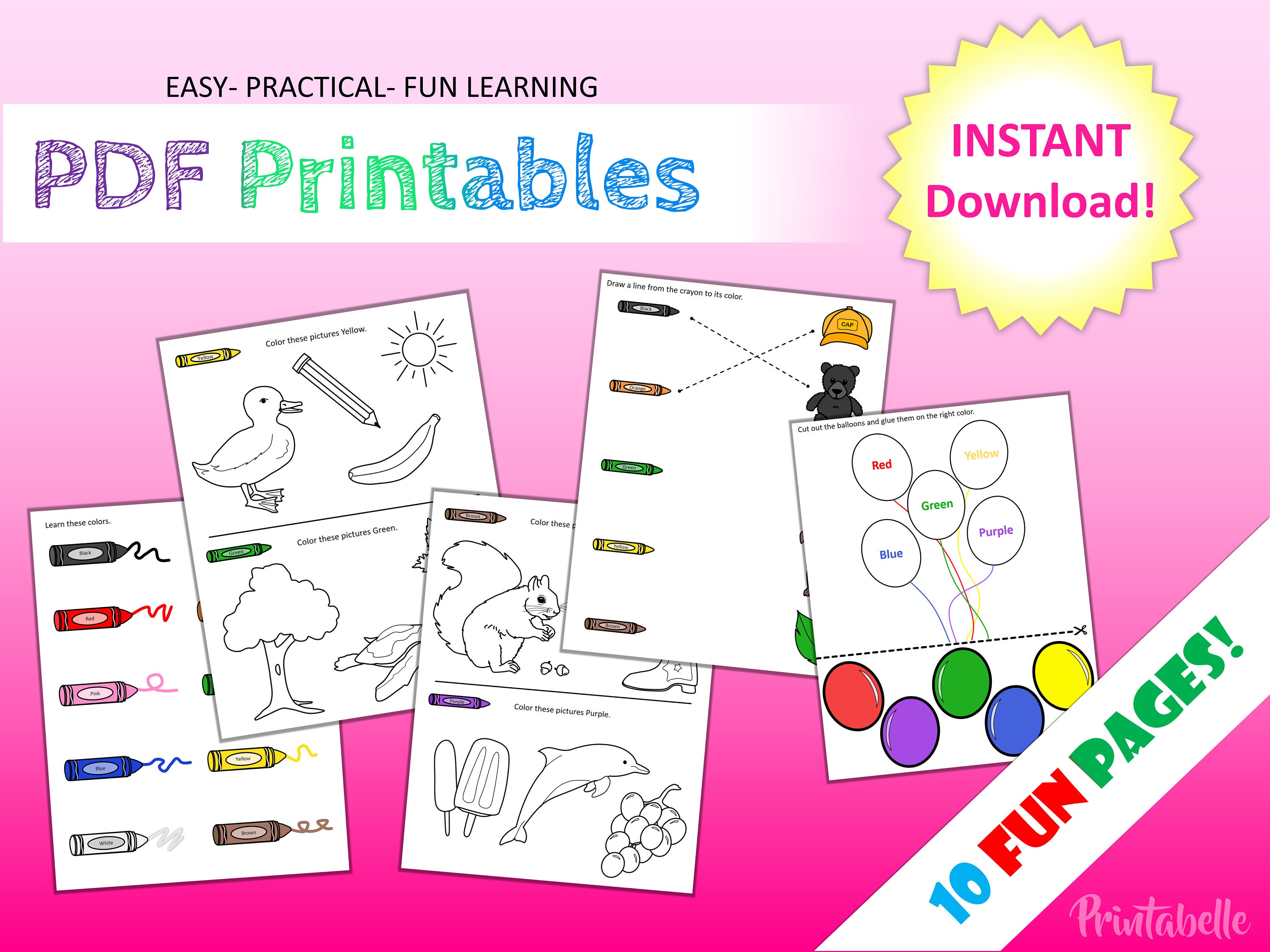 Learning Colors, Printable Activity Coloring Pages, Kids Activity Pages ...