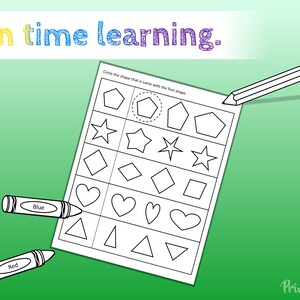 Learning Shapes Printable Activity Coloring Pages Kids - Etsy