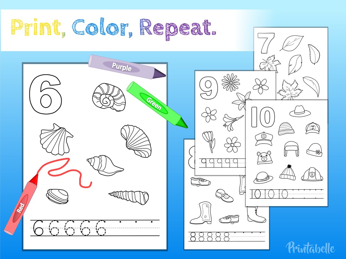Learning Numbers, Printable Activity Coloring Pages, Kids Activity ...