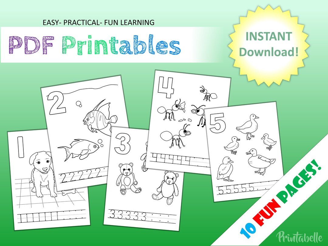 Learning Numbers, Printable Activity Coloring Pages, Kids Activity ...