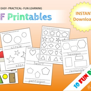 Learning Shapes, Printable Activity Coloring Pages, Kids Activity Pages ...