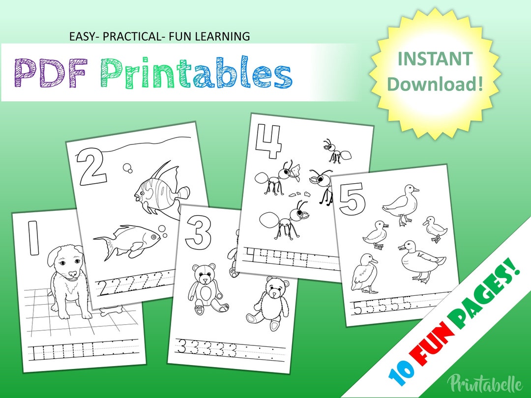 Learning Numbers, Printable Activity Coloring Pages, Kids Activity ...