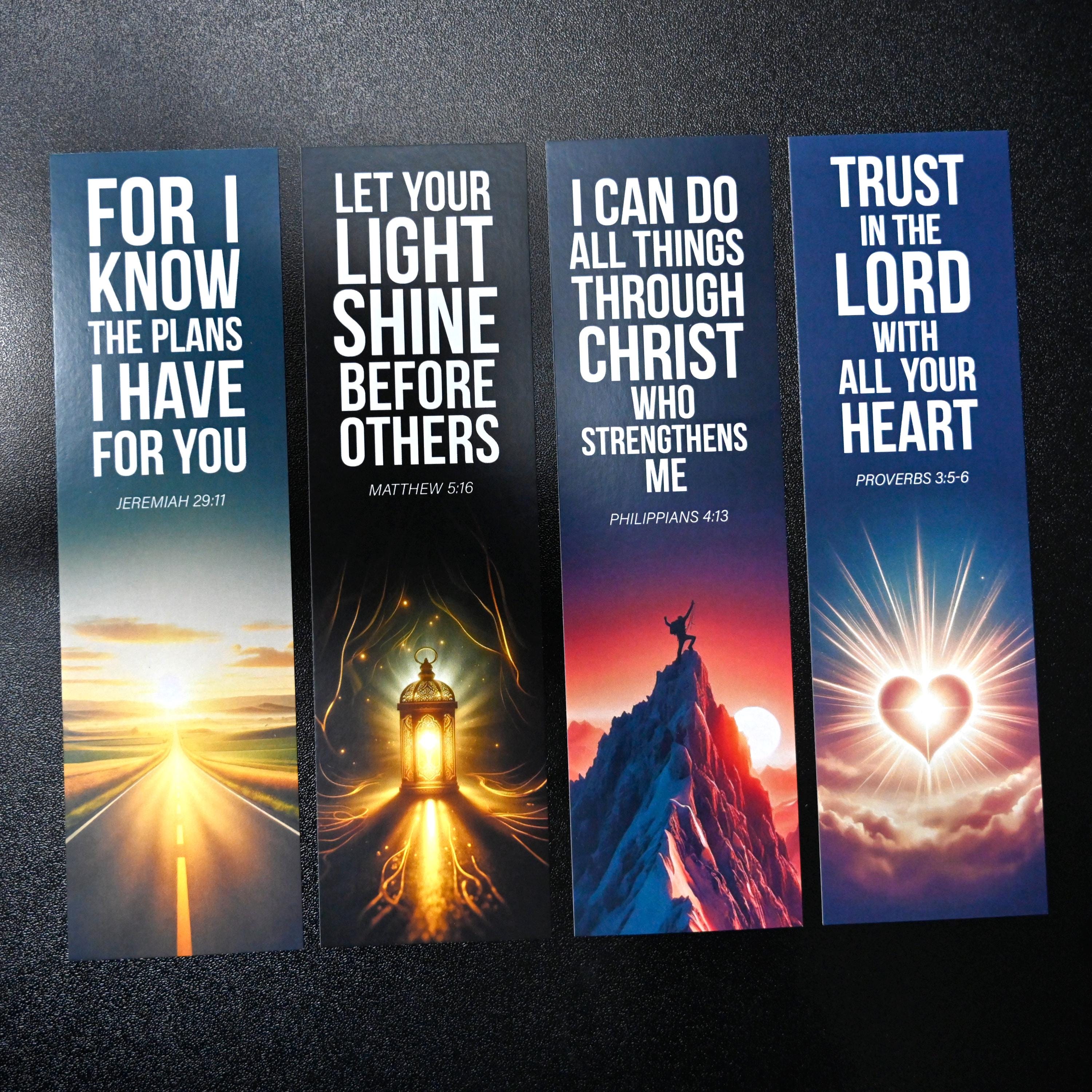 Courage in Christ: 4 Piece Bible Verse Bookmark Set - Etsy