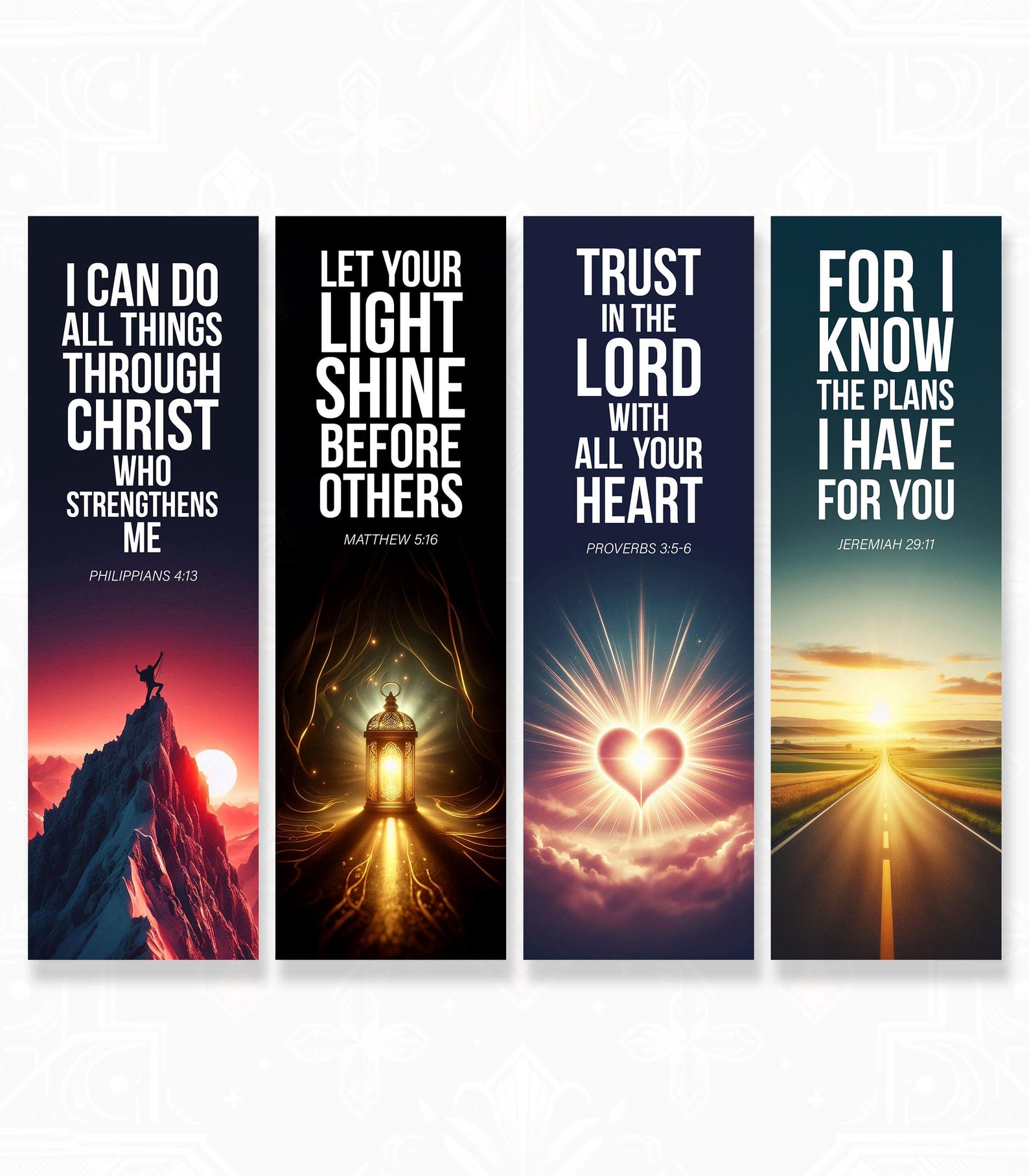 Courage in Christ: 4 Piece Bible Verse Bookmark Set - Etsy