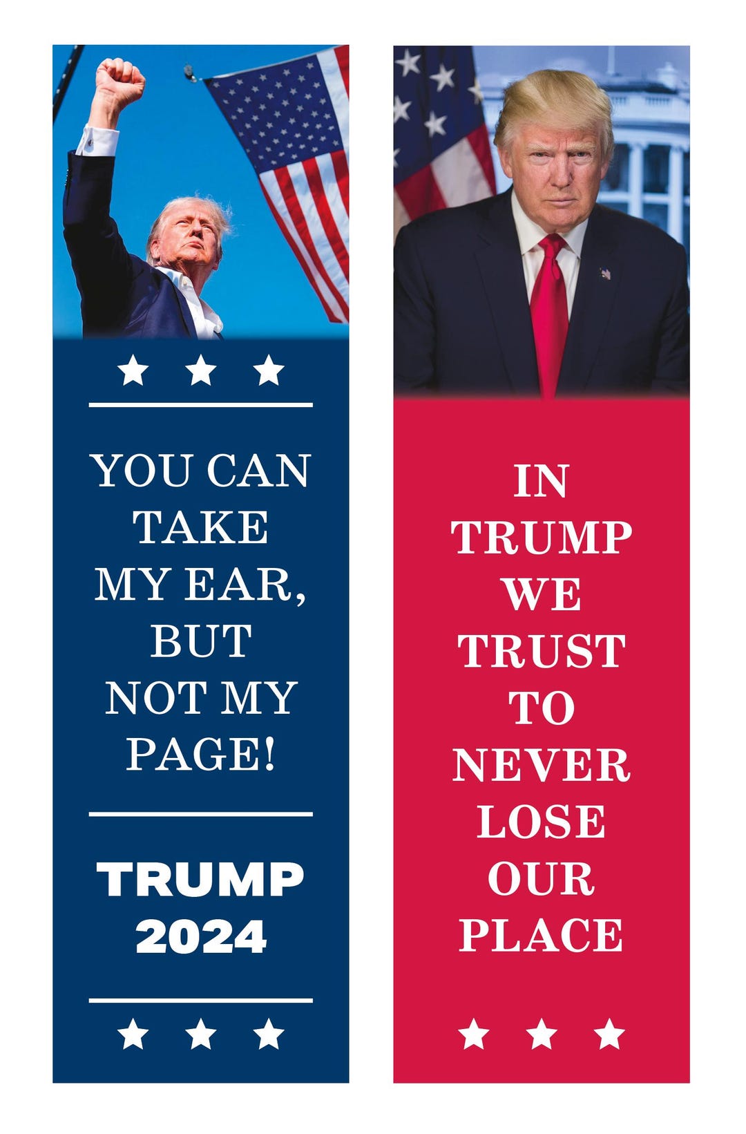 Two Piece Trump Bookmark for Books - One-sided Cardstock - Etsy