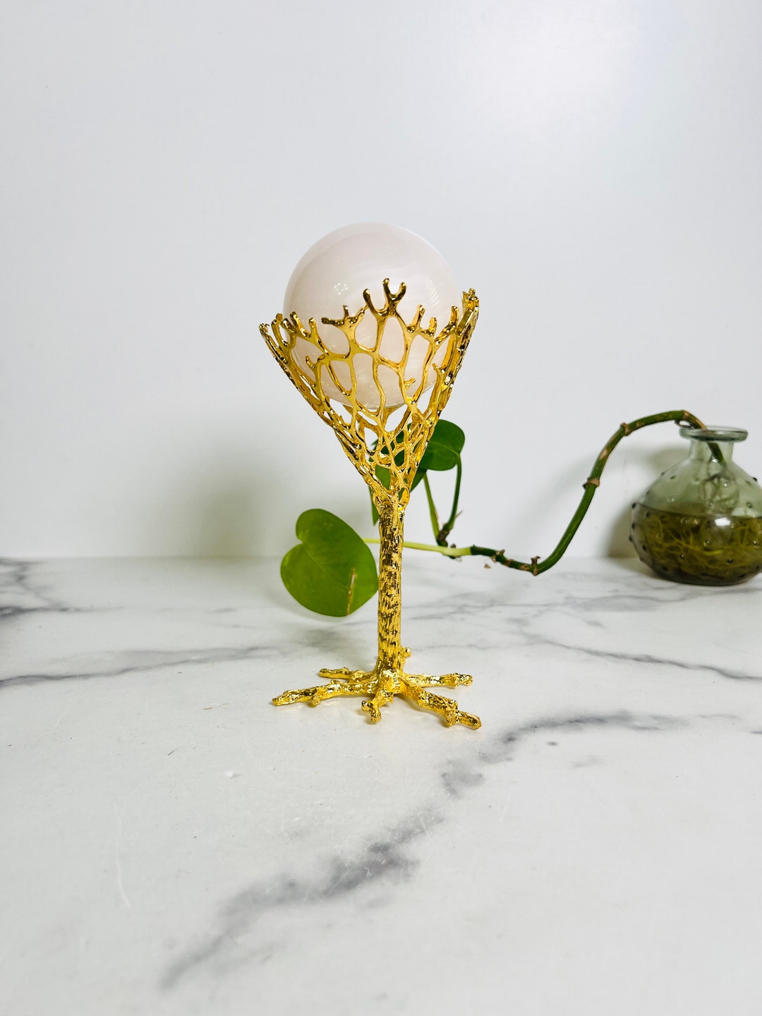 Gold Coral Cup Sphere Stand - Etsy