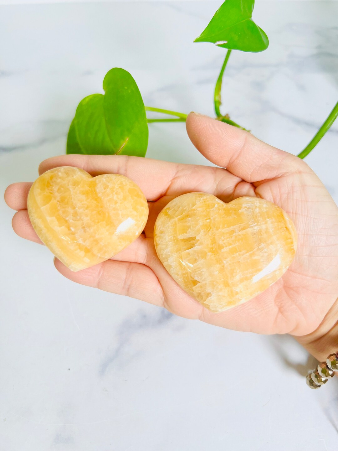 PASSION & JOY Mango Calcite Heart - Etsy