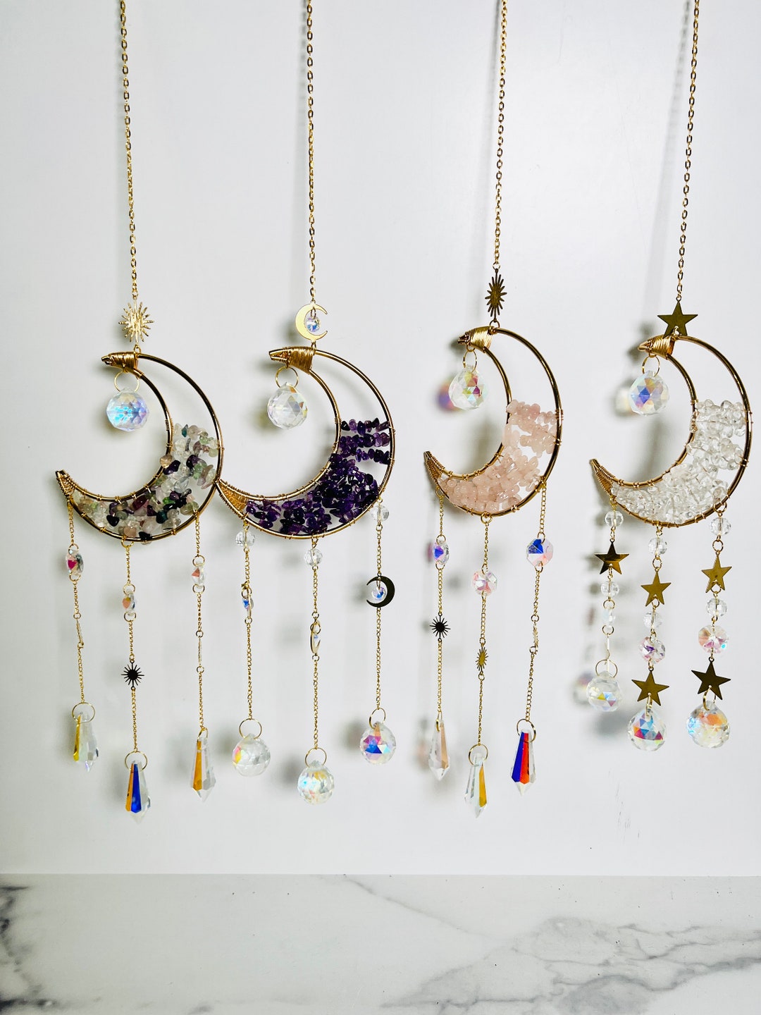 Crystal Moon Suncatcher - Etsy