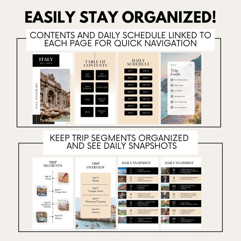 Mobile Travel Itinerary Template Minimalist Canva Design. Travel Agent ...