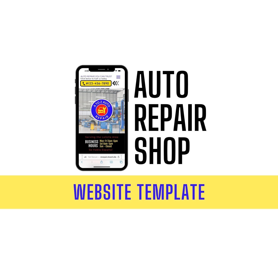 Auto Repair Website Template - Get Your Website up in Under and Hour - Easy Drag and Drop Editor ...