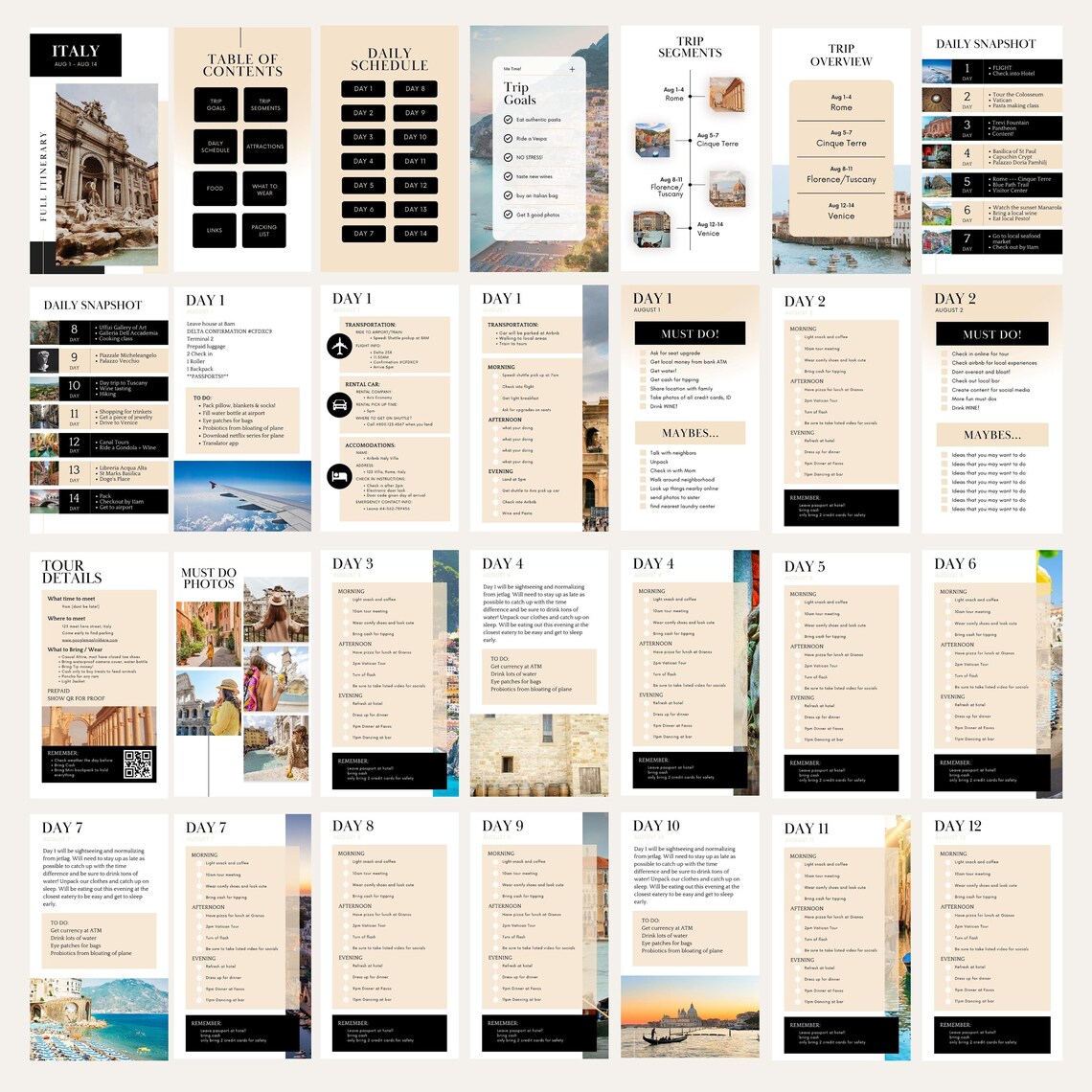 Mobile Travel Itinerary Template Minimalist Canva Design. Travel Agent ...