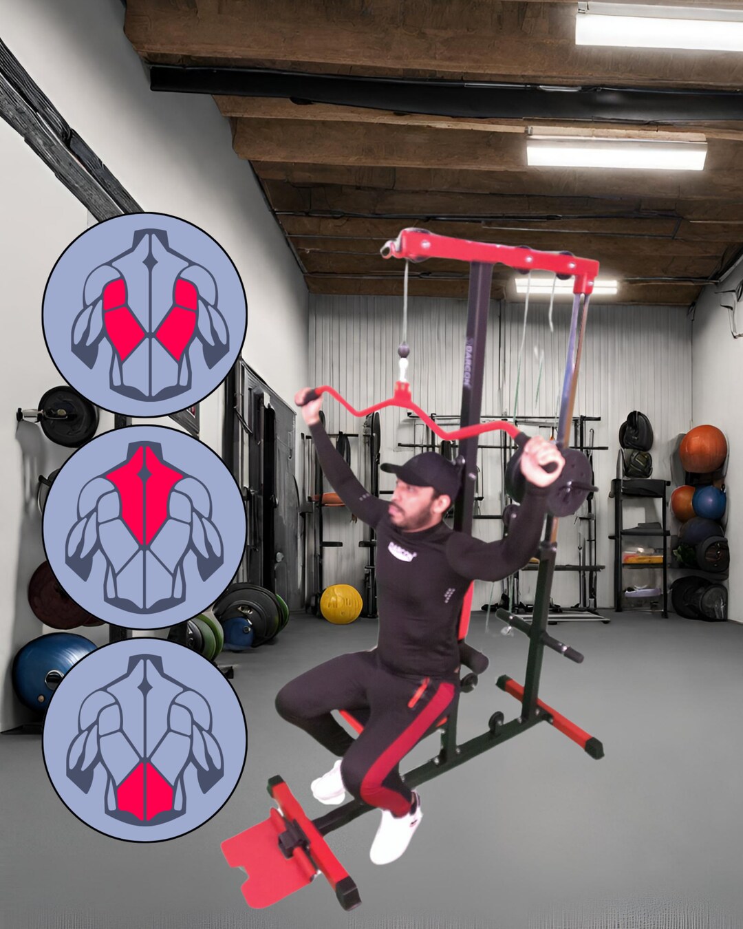 DARCON Back Workout Equipment for Home Low Row Cable Workout, Cable ...