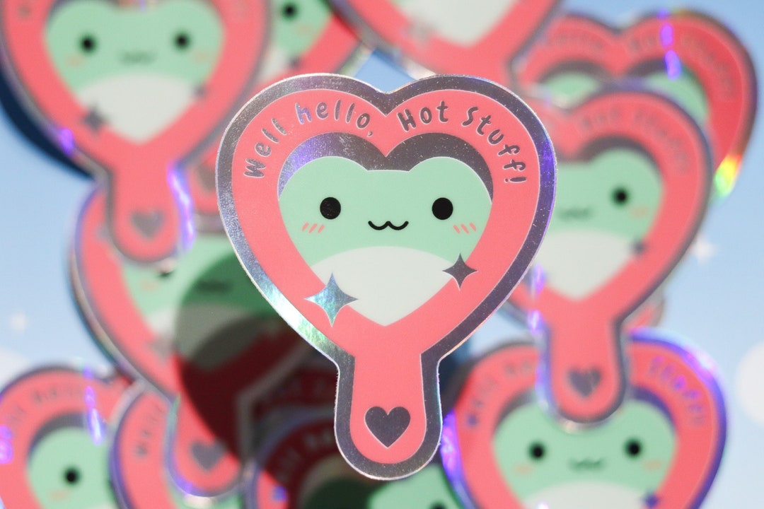 Frog Hot Stuff Waterproof Vinyl Diecut Sticker Mirror Sticker Cute Gift ...