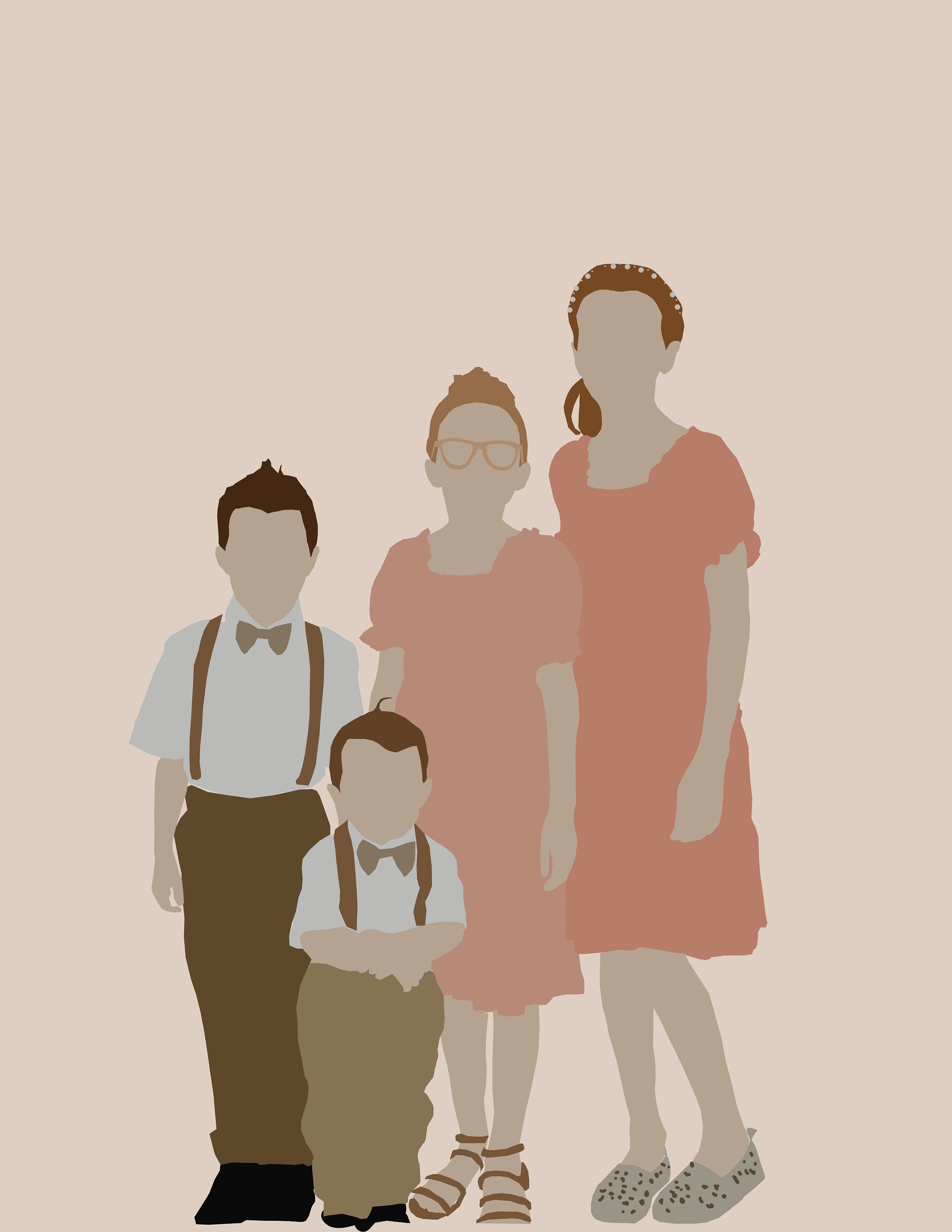 Personalized Faceless Portraits Digital Art Family Faceless - Etsy