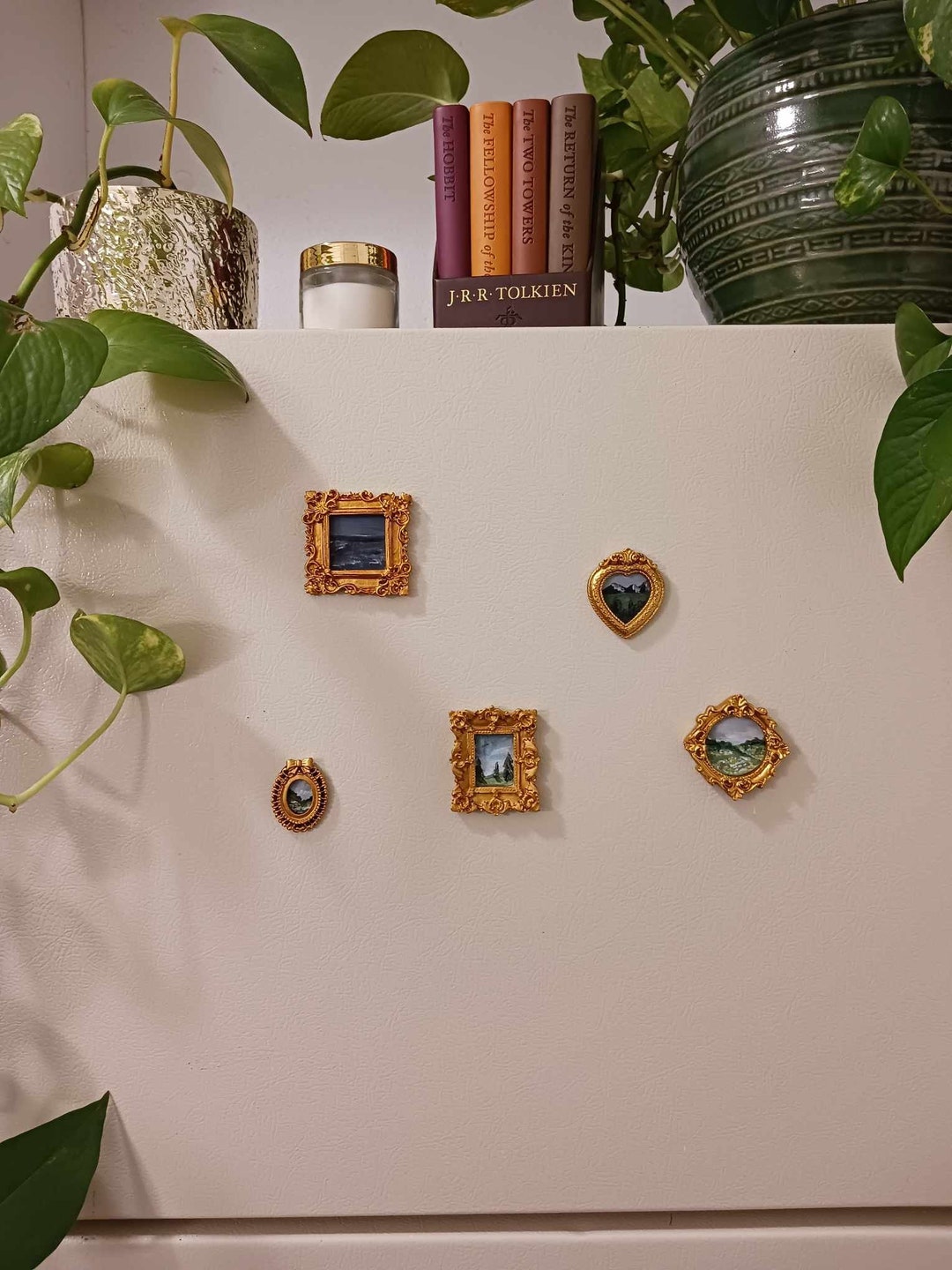 Victorian Style Picture Frame Fridge Magnets, Vintage Painting, Magnet ...