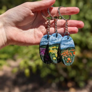 Hand Painted Wildflower Key Chain, Key Accessories, Women Gifts Ideas ...
