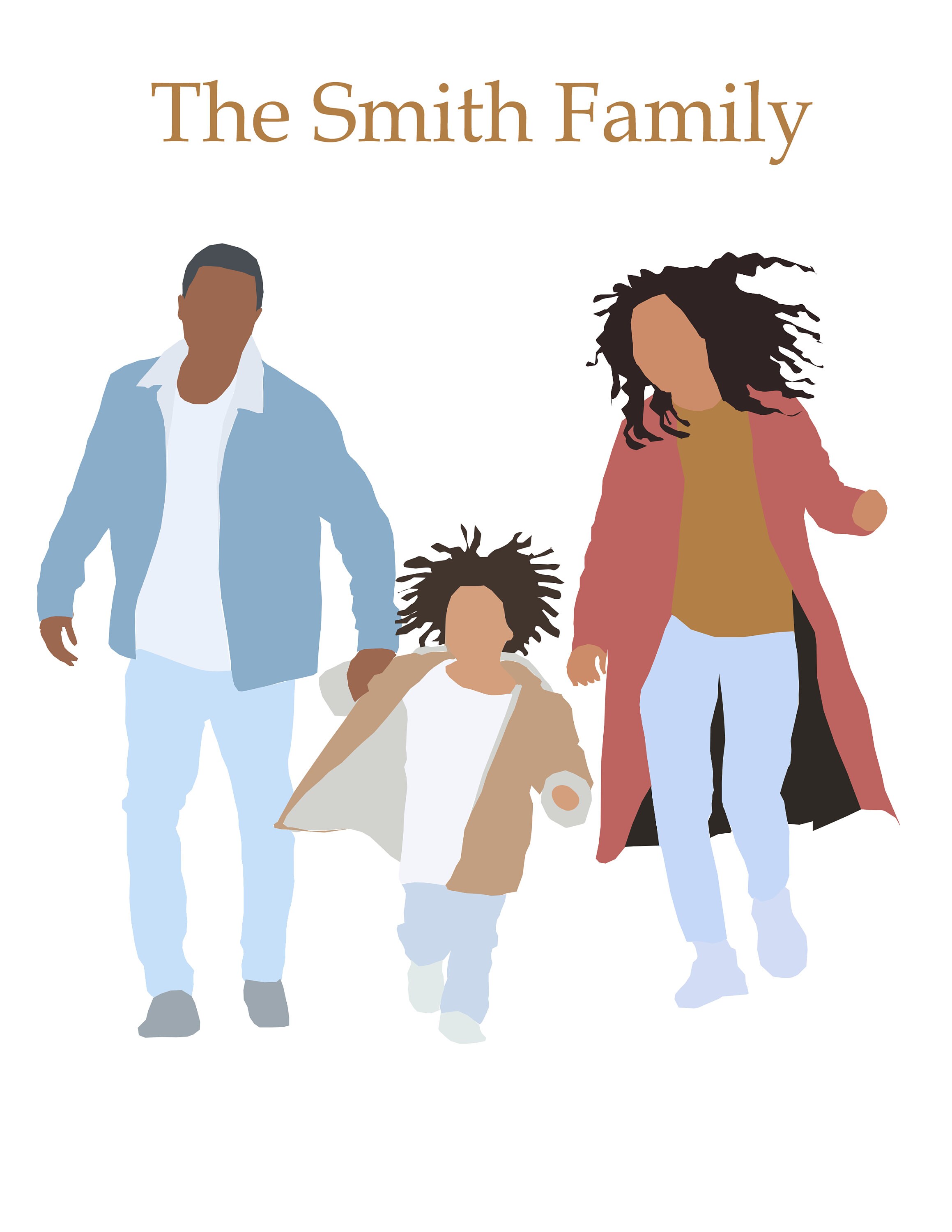 Personalized Faceless Portraits Digital Art Family Faceless - Etsy