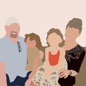 Personalized Faceless Portraits, Digital Art, Family Faceless Art ...
