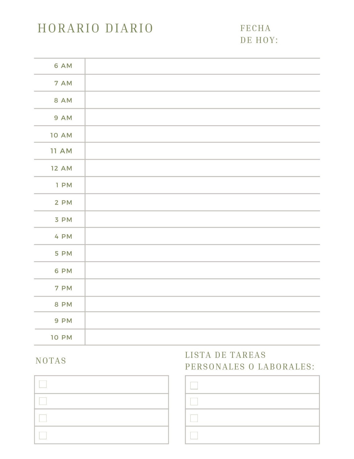 Daily Schedule in Spanish calendario Diario, Daily Schedule, Daily ...
