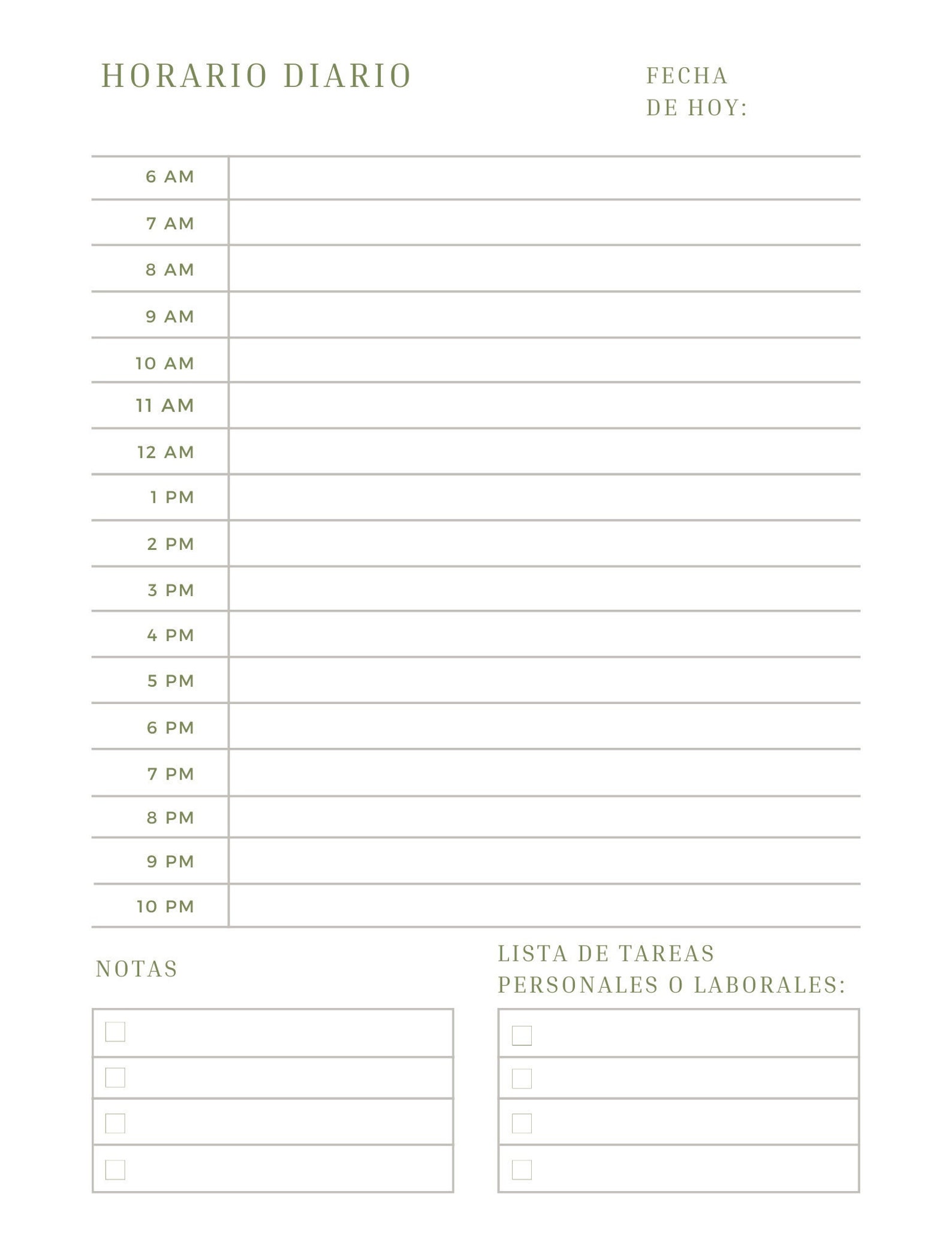 Daily Schedule in Spanish calendario Diario, Daily Schedule, Daily ...