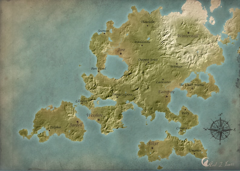 Custom Fantasy Map Commission - Large Digital File Download - Etsy