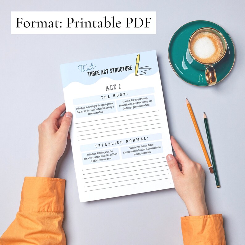 Three Act Structure Bundle - Plotting Worksheet, Three Act Structure ...
