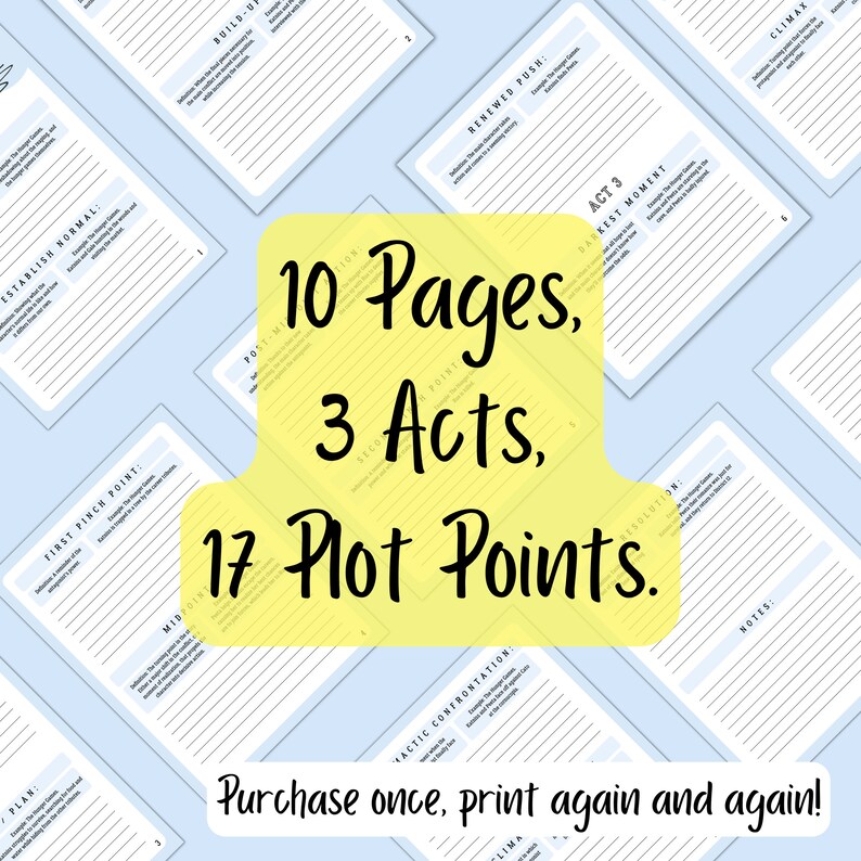 Story Structure Worksheet Plot Your Novel Plot Your Book - Etsy