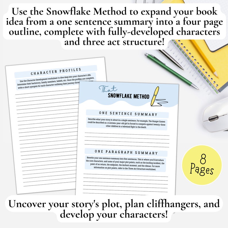 Snowflake Method Bundle Snowflake Method, Snowflake Method Worksheet ...