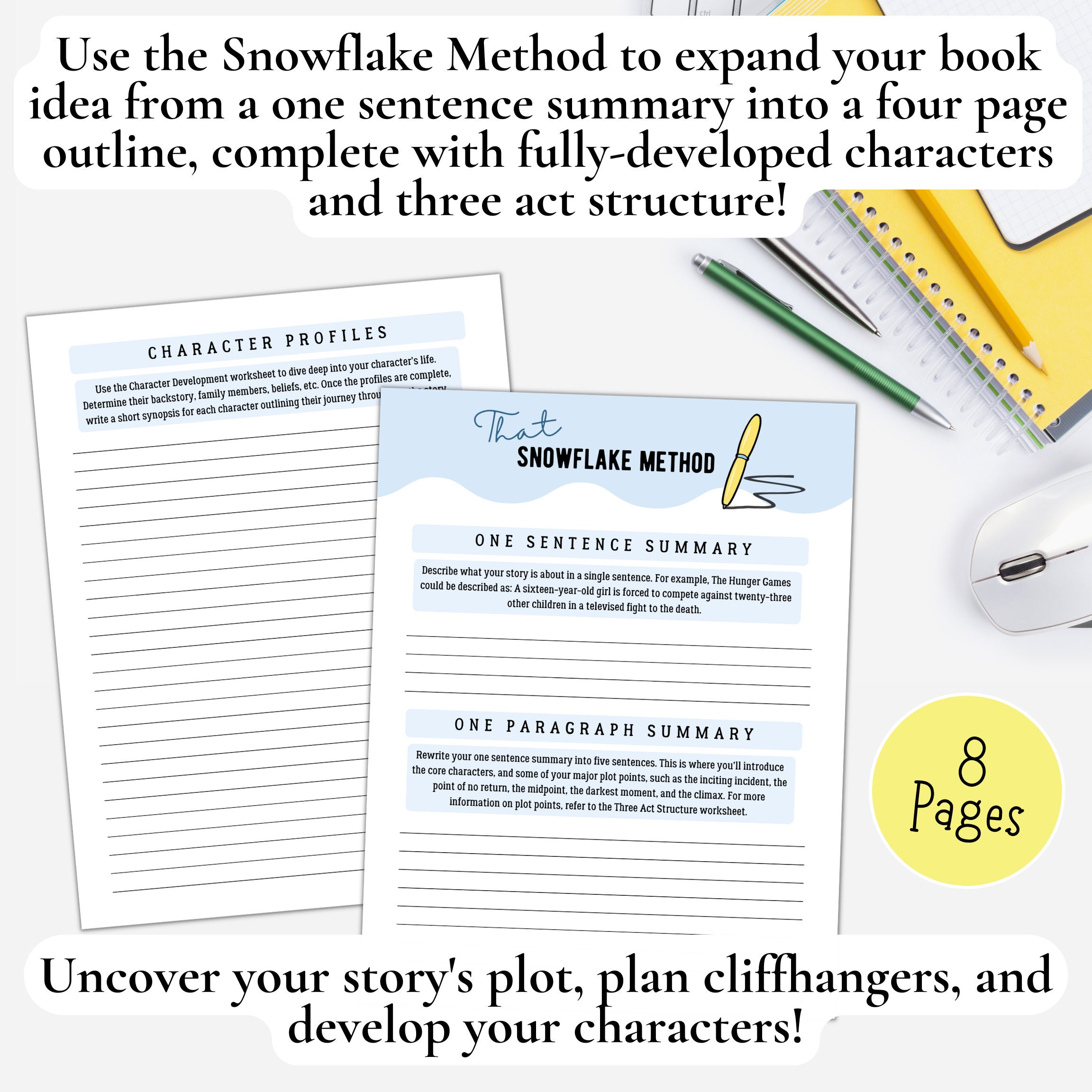 Snowflake Method Bundle Snowflake Method, Snowflake Method Worksheet ...