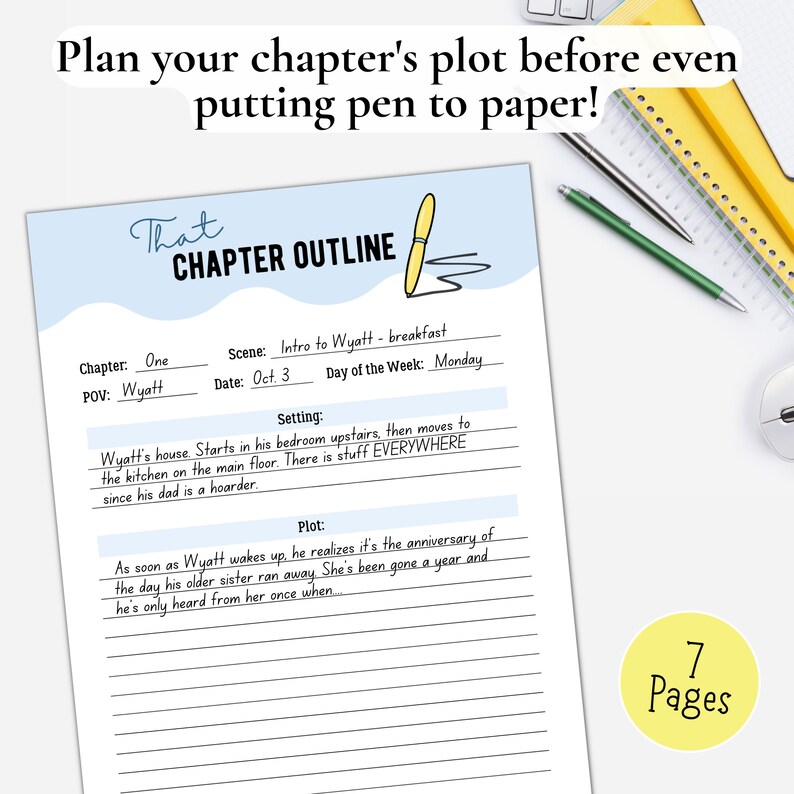 Chapter-by-chapter Outline Nanowrimo Worksheet Novel - Etsy