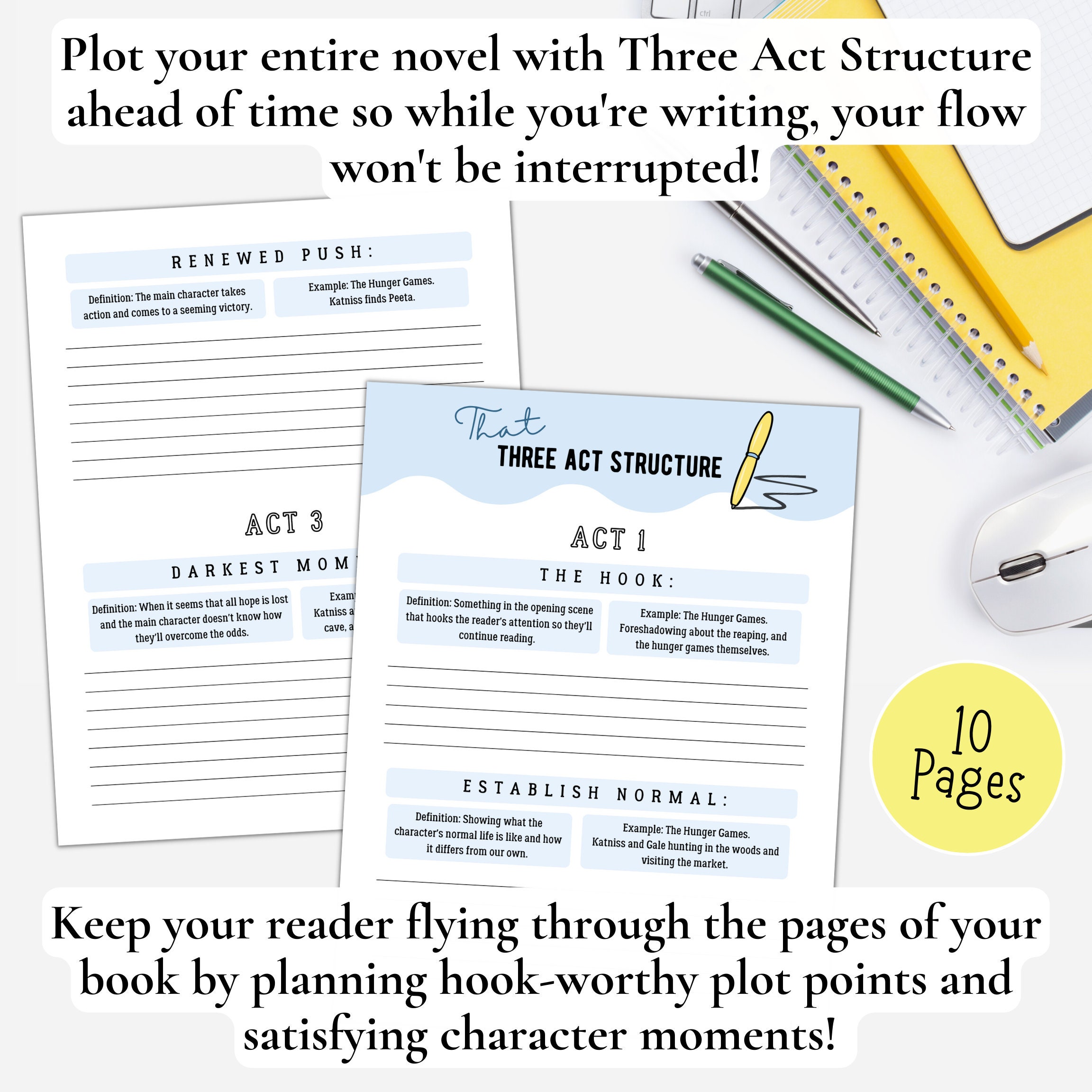 Three Act Structure Bundle Plotting Worksheet Three Act Structure