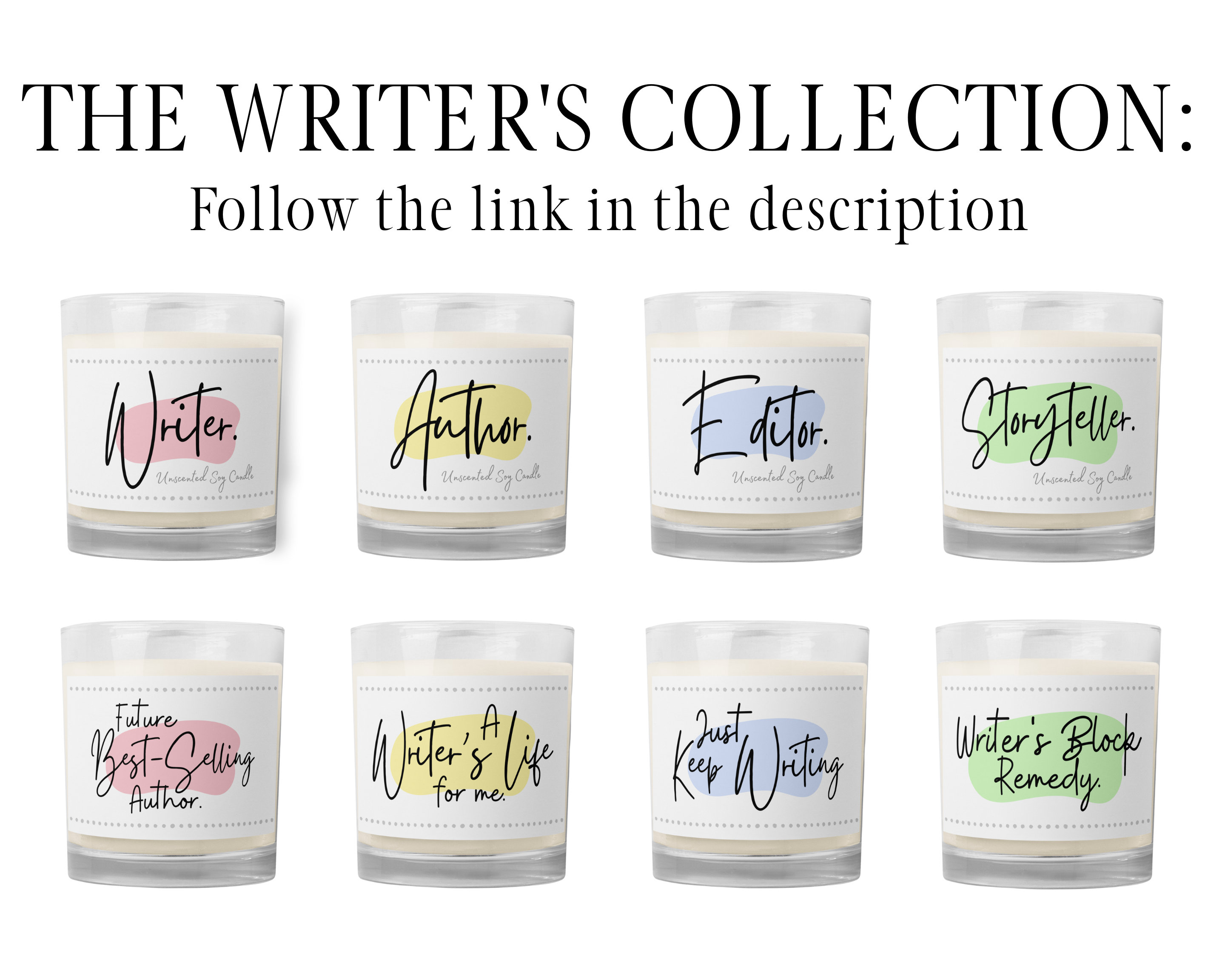 Unscented Soy Storyteller Candle Writer Candle Writing - Etsy