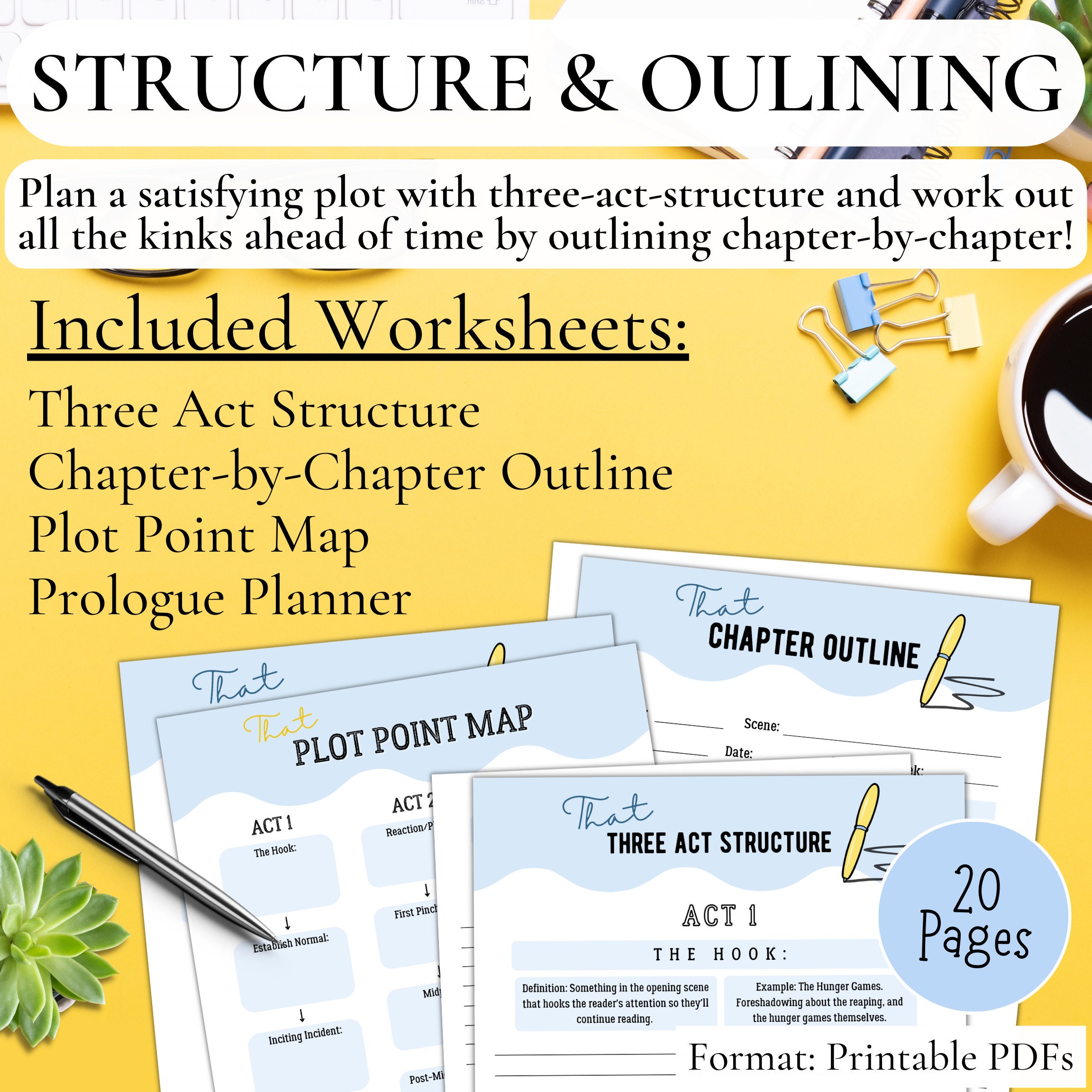 Plan a Book Kit Write a Book, Write a Novel, Plan a Book, Plan a Novel ...