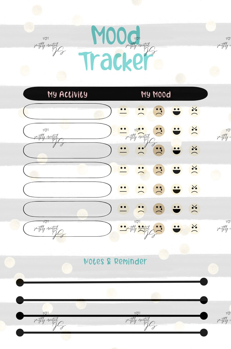 Mood Tracker-girl Boss INSTANT DOWNLOAD - Etsy