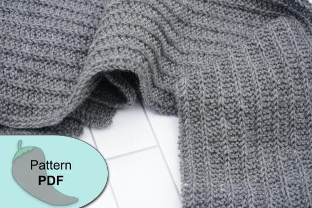 Ribbed Scarf Knitting Pattern PDF Instant Download - Etsy