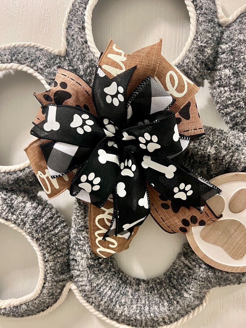 Dog Paw Wreath, Animal Paw Print, Paw Wreath, Everyday Wreath, Animal ...