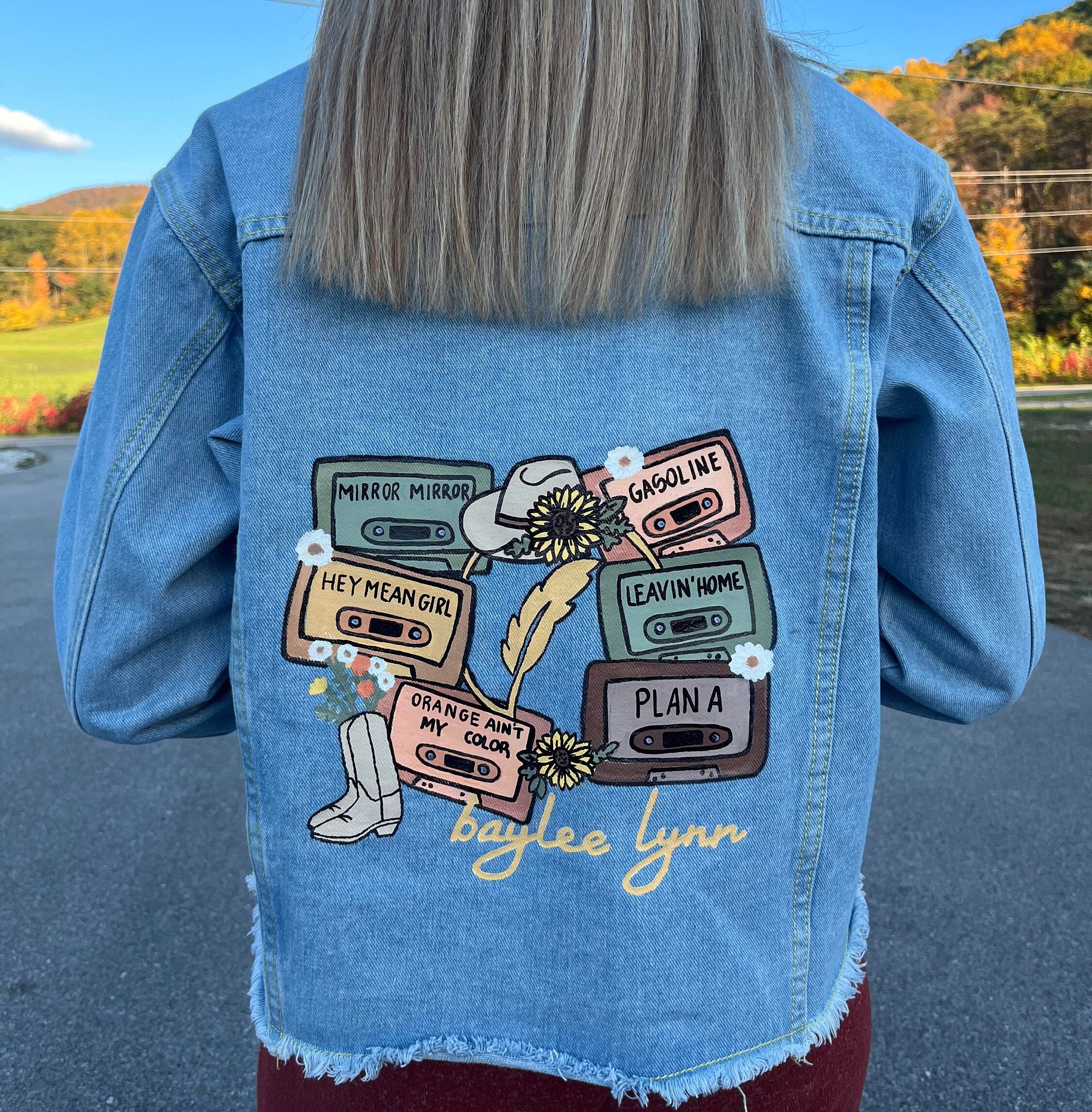 Custom Hand Painted Jean Jacket Personalized Concert Jean Jacket Sports ...