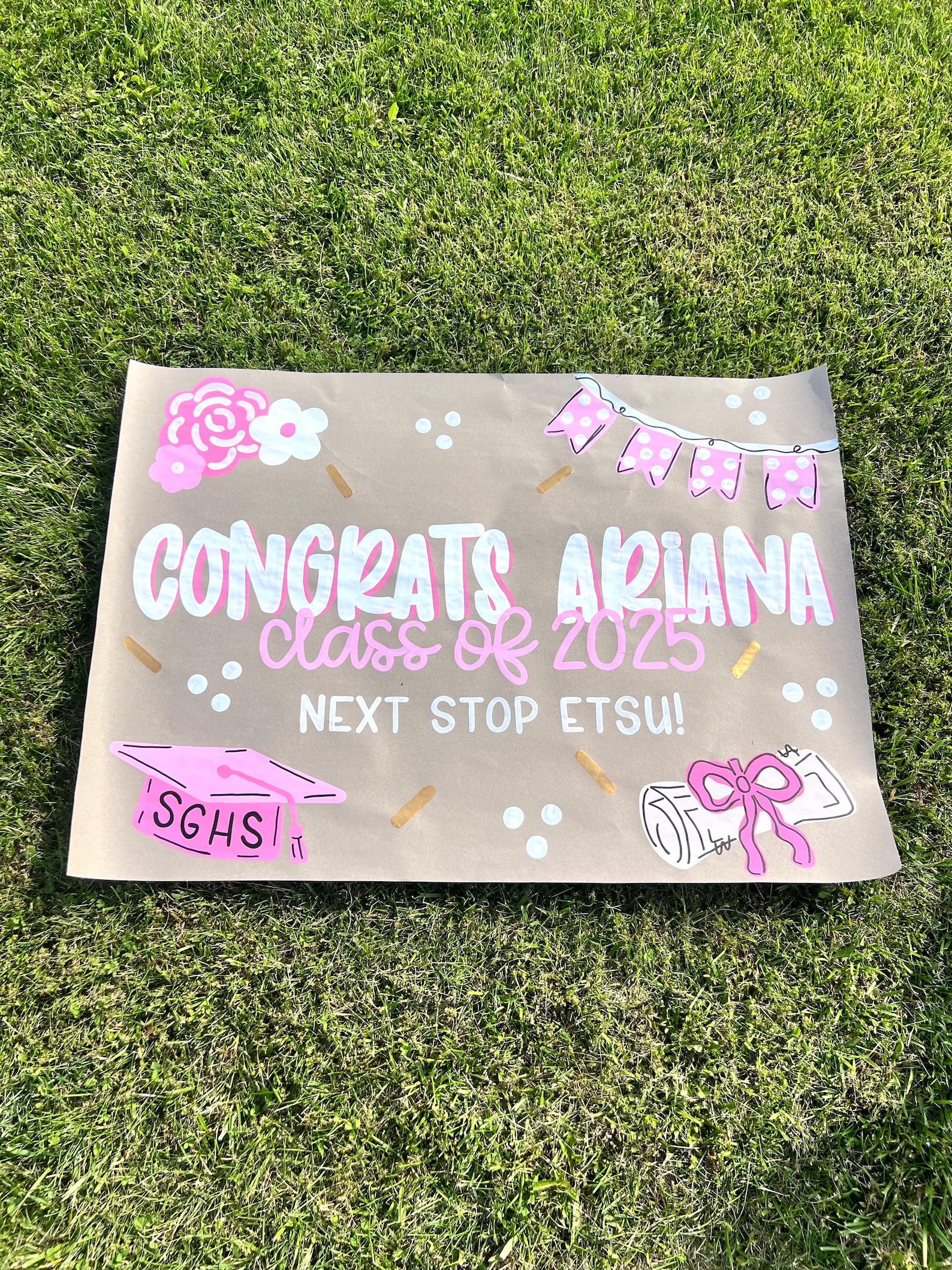 Custom Hand-painted Kraft Paper Banner – Personalized Party Decoration ...