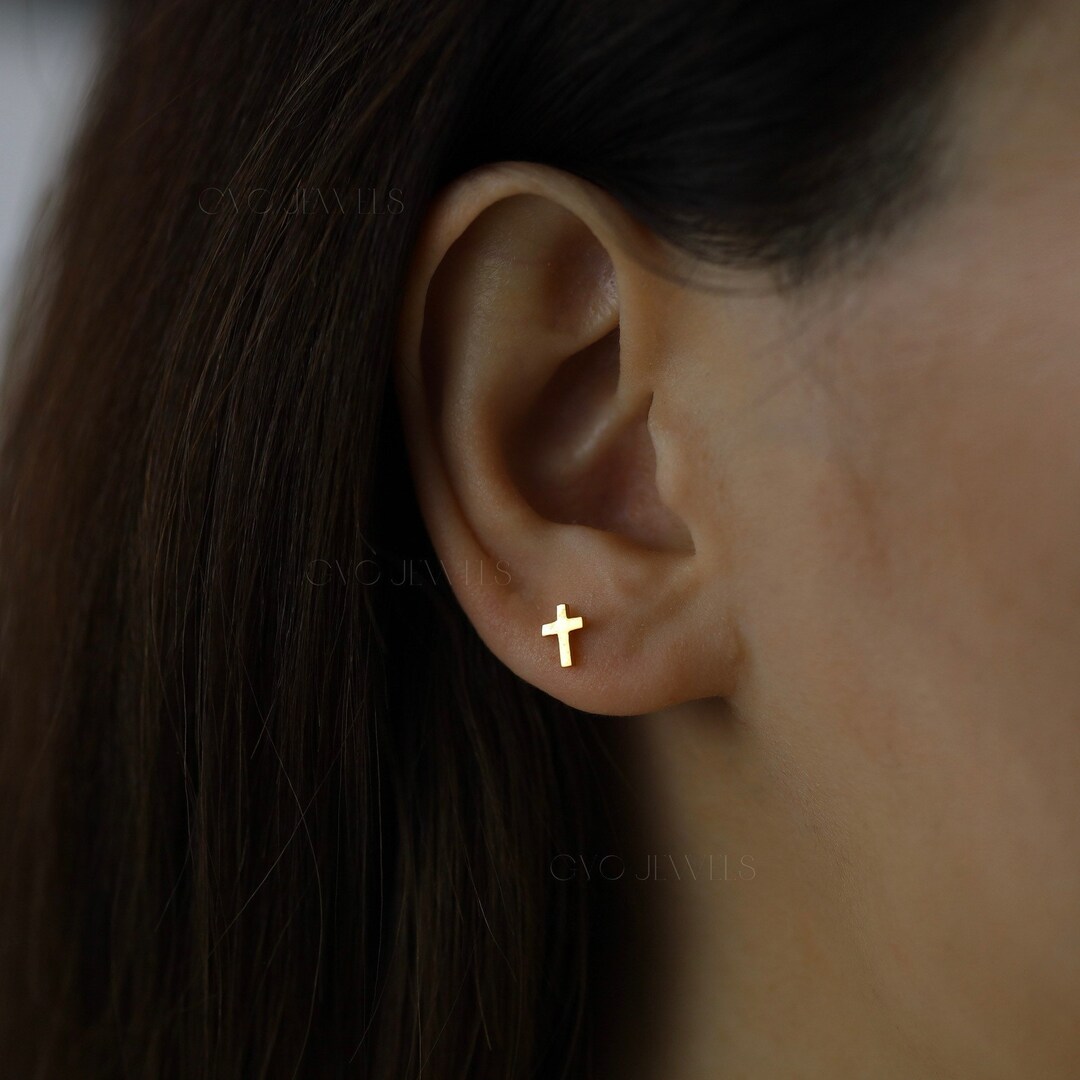 Screw Back Studs 18k Gold Everyday Stud Earring Hypoallergenic Dainty ...