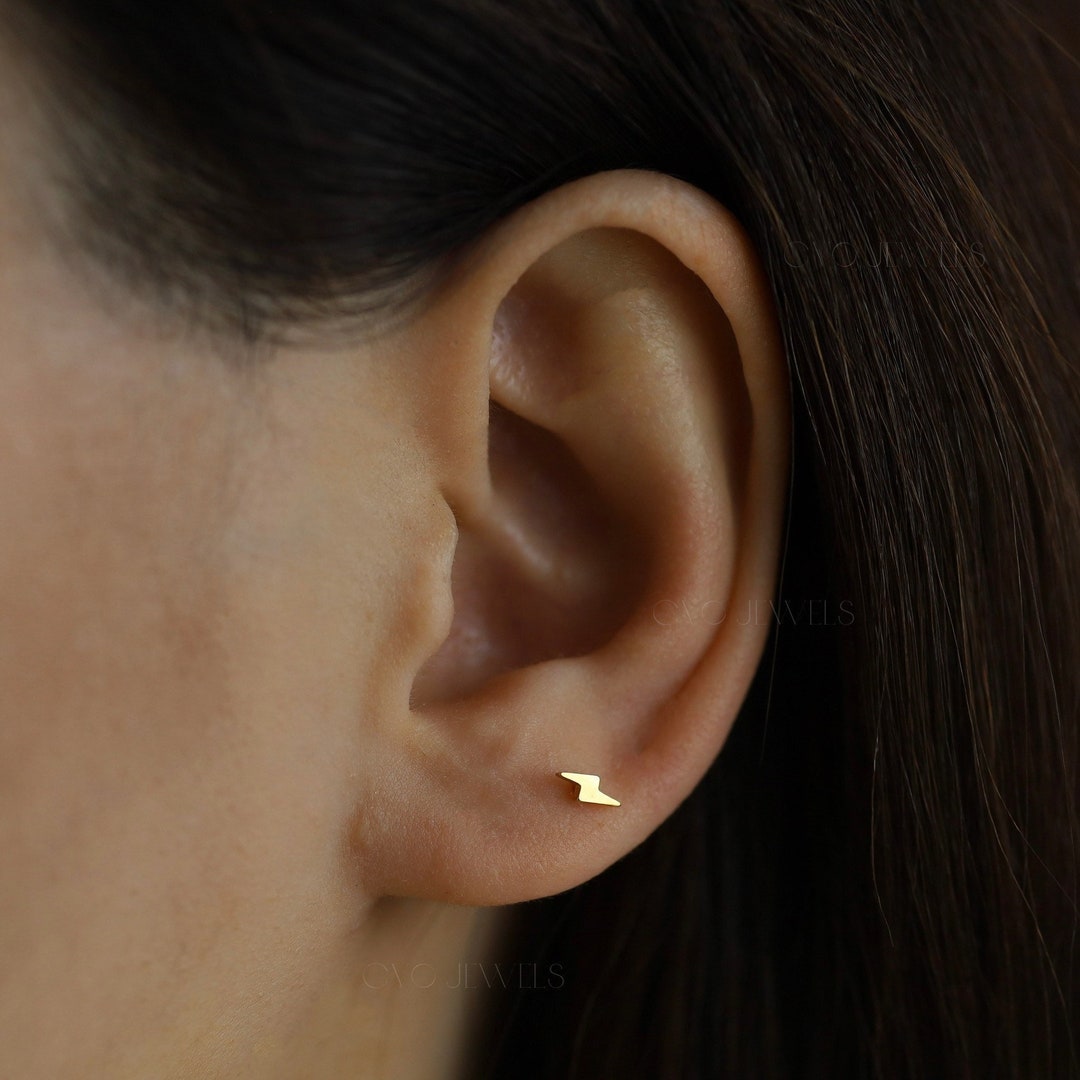 Screw Back Studs 18k Gold Everyday Stud Earring Hypoallergenic Dainty ...