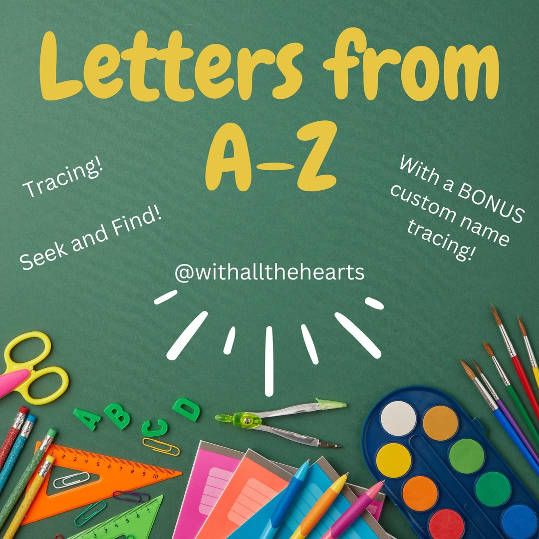 All 26 Letters From A-Z, Find and Seek for Pre-school With Free Custom ...