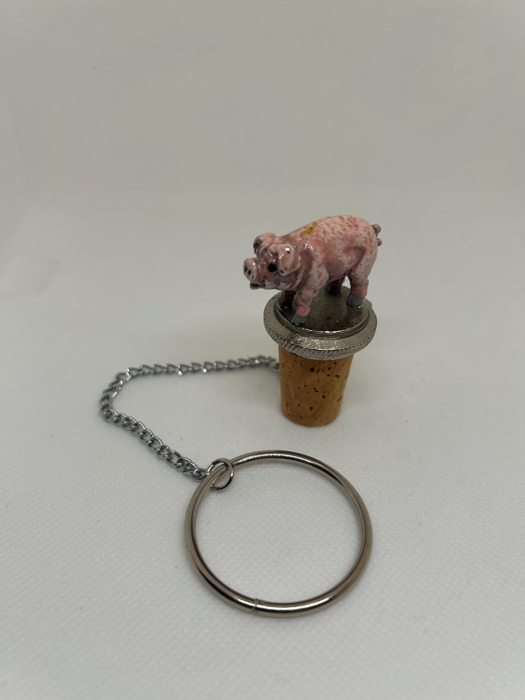 Vintage Pewter Pig Piglet Animal Dutch Metal Cork Wine Stopper With ...