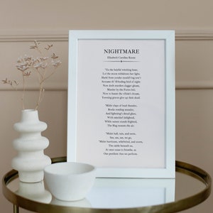 Nightmare Poem Halloween Printable Art | Book Quote Page Print | Spooky ...