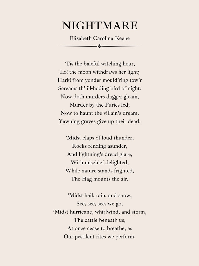 Nightmare Poem Halloween Printable Art | Book Quote Page Print | Spooky ...