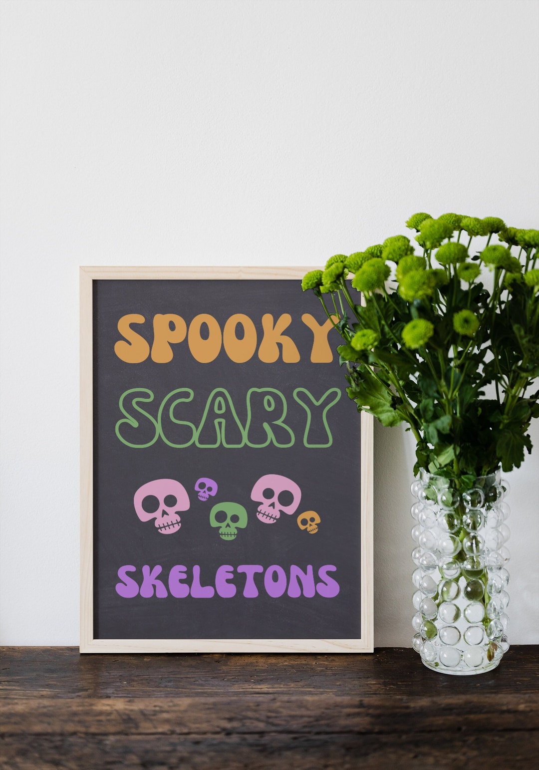 Halloween Spooky Scary Skeletons Printable Art | Digital Download ...
