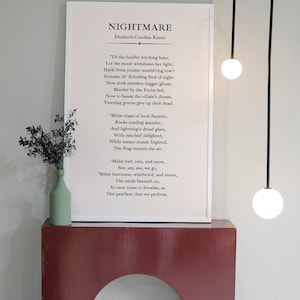Nightmare Poem Halloween Printable Art | Book Quote Page Print | Spooky ...