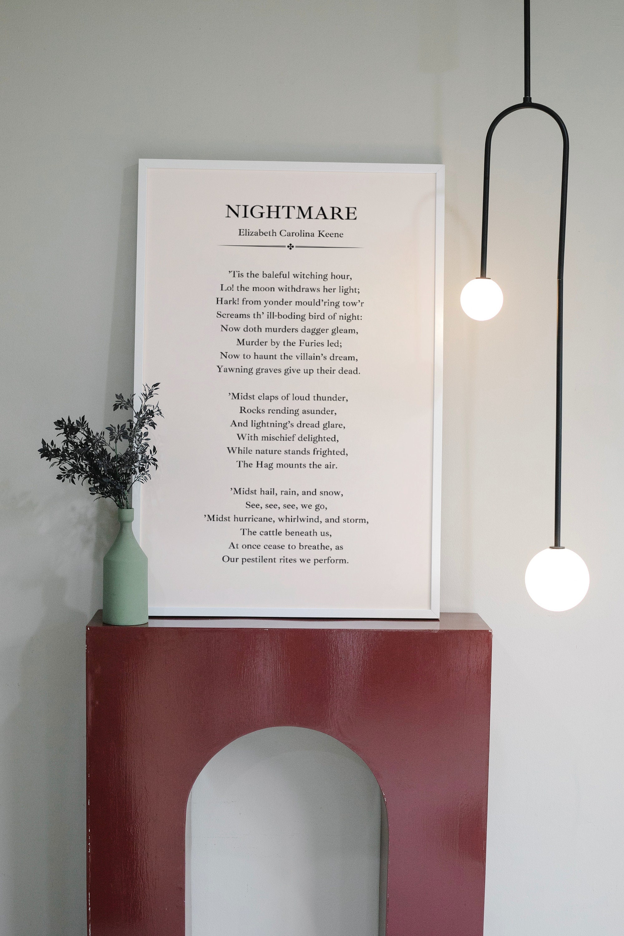Nightmare Poem Halloween Printable Art | Book Quote Page Print | Spooky ...