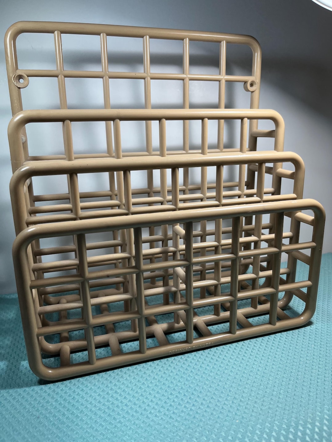 Yaffa Desk Organizer Tan Shelf Catch All Wall Mount Vintage 1983 Retro ...