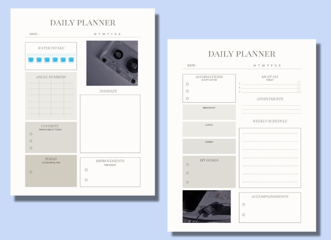 Gray Digital Daily Planner, Instant Download, iPad Digital Planner ...